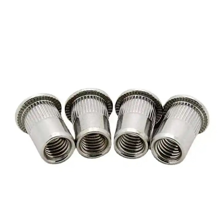 ZINC PLATED Carbon Steel 304 Stainless Steel Vertical Knurled Flat Head Embedded Self Clinching ...