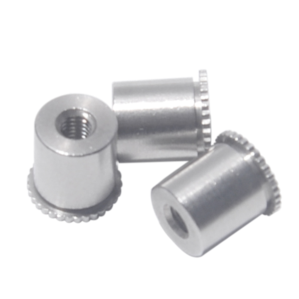 DSOS Plain Stainless Steel Through Hole Serrated Knurled Head Threaded ...